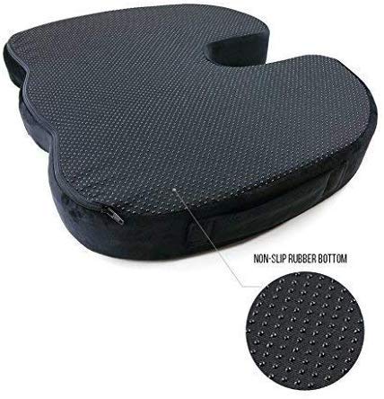SnugPad Upgraded Memory Foam Seat Cushion, for Sciatica, Back, Hip, and Tailbone Pain Relief, Firm Comfortable, Support for Office Chair, Wheelchair,Car. Nonslip Orthopedic Memory Foam Coccyx Cushion