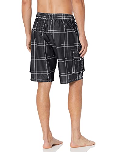Kanu Surf Men's Swim Trunks (Regular & Extended Sizes), Flex Black, Large