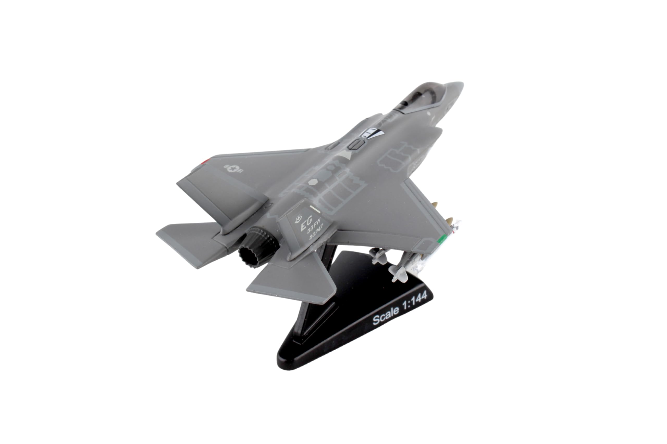 Daron Postage Stamp PS5602 USAF F-35 Version A , Lightning II , 1/144 Scale Diecast Model with Stand