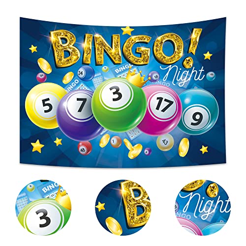 Imirell Bingo Night Backdrop 7Wx5H Feet Snooker Game Time Cards Contest for Bingo Winning Ball Party Photography Backgrounds Decorations Photo Shoot Decor Props