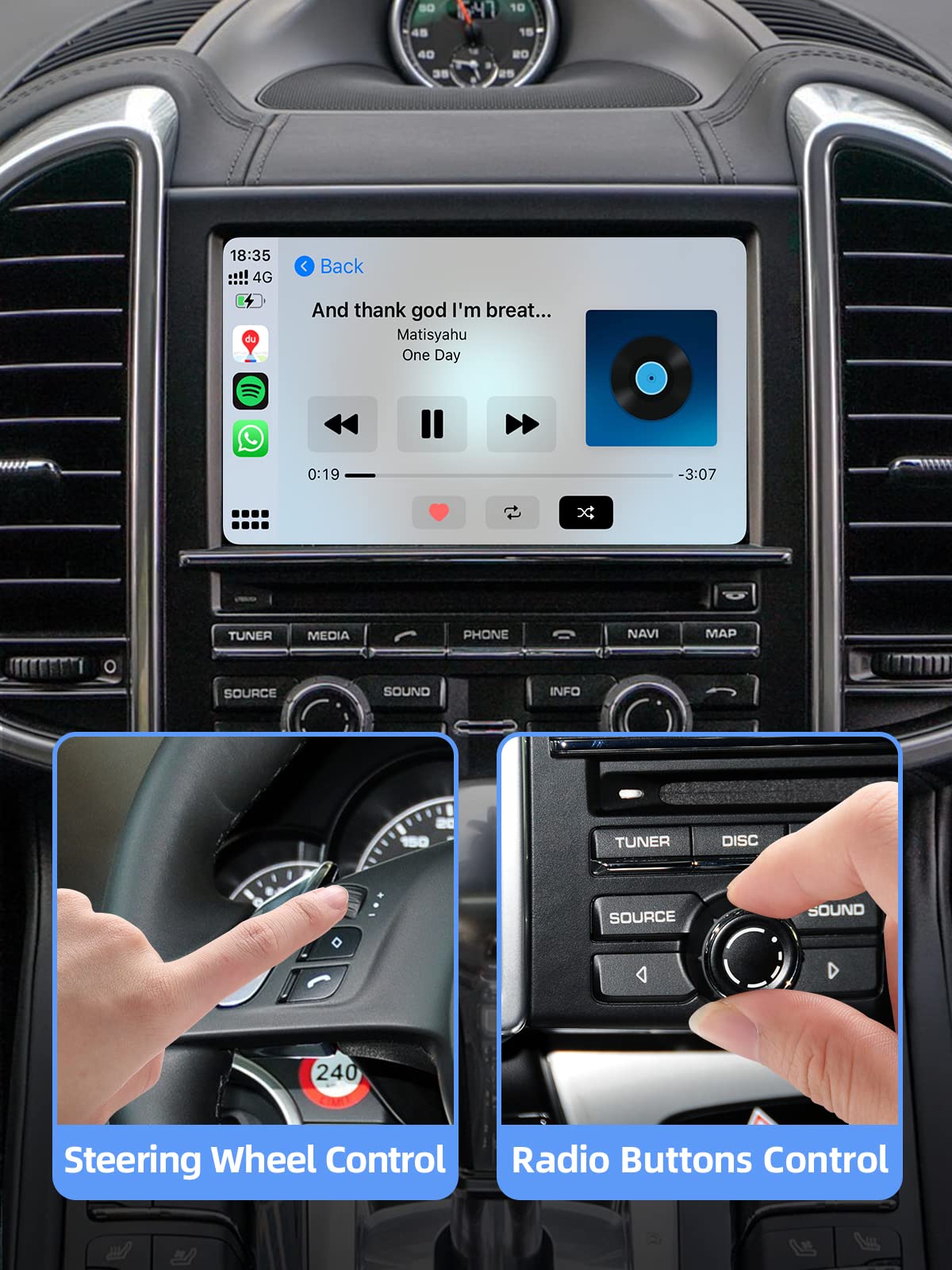 ISUDAR PCM 3.1 Wireless Carplay & Android Auto Module for Porsche Panamera Cayenne Macan Cayman Boxster 911 718 Support Reverse Camera Parking Sensor Mirror Link Steering Wheel Control