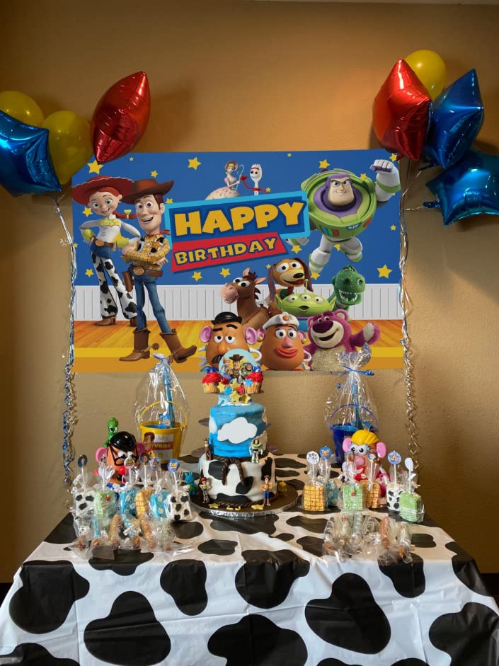 Cartoon Story Backdrop for Kids Birthday Party Cake Table Backdrop Cartoon Story Theme Party Decoration Backdrop Studio Booth Props Backdrop 5X3FT