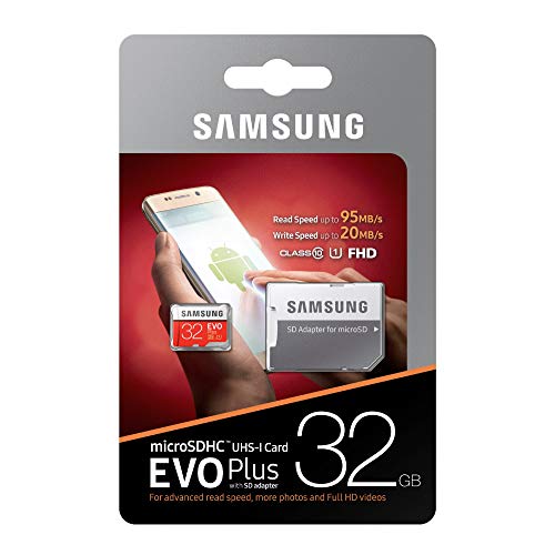 SAMSUNG 32GB EVO Plus MicroSDHC w/Adapter (2017 Model)