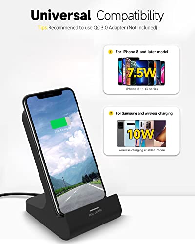 Oinmely Z1 Wireless Charger Wireless Phone Charger Stand 10W Max Compatible with Apple iPhone 14 13 12/12 Pro Max/ 11Pro/11Pro Max/XR/XS Max/XS/X/8/8Plus, Samsung Galaxy