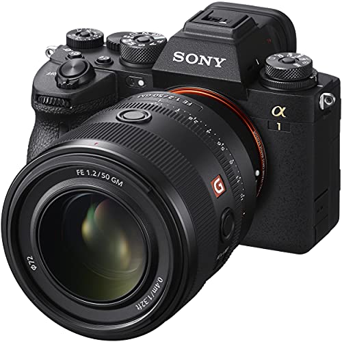 Sony Alpha 1 Full Frame Mirrorless Camera Body + 50mm F1.2 GM G Master FE Large Aperture Lens SEL50F12GM ILCE-1/B Bundle with Deco Gear Backpack + Microphone + LED + Monopod and Accessories Kit