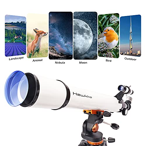 Hawkko Telescope, Telescopes for Adults Astronomy, 70mm Aperture 700mm, 210X Magnification, Telescope for Beginners with Finderscope and Stainless Steel Tripod to Viewing Planets and Stars