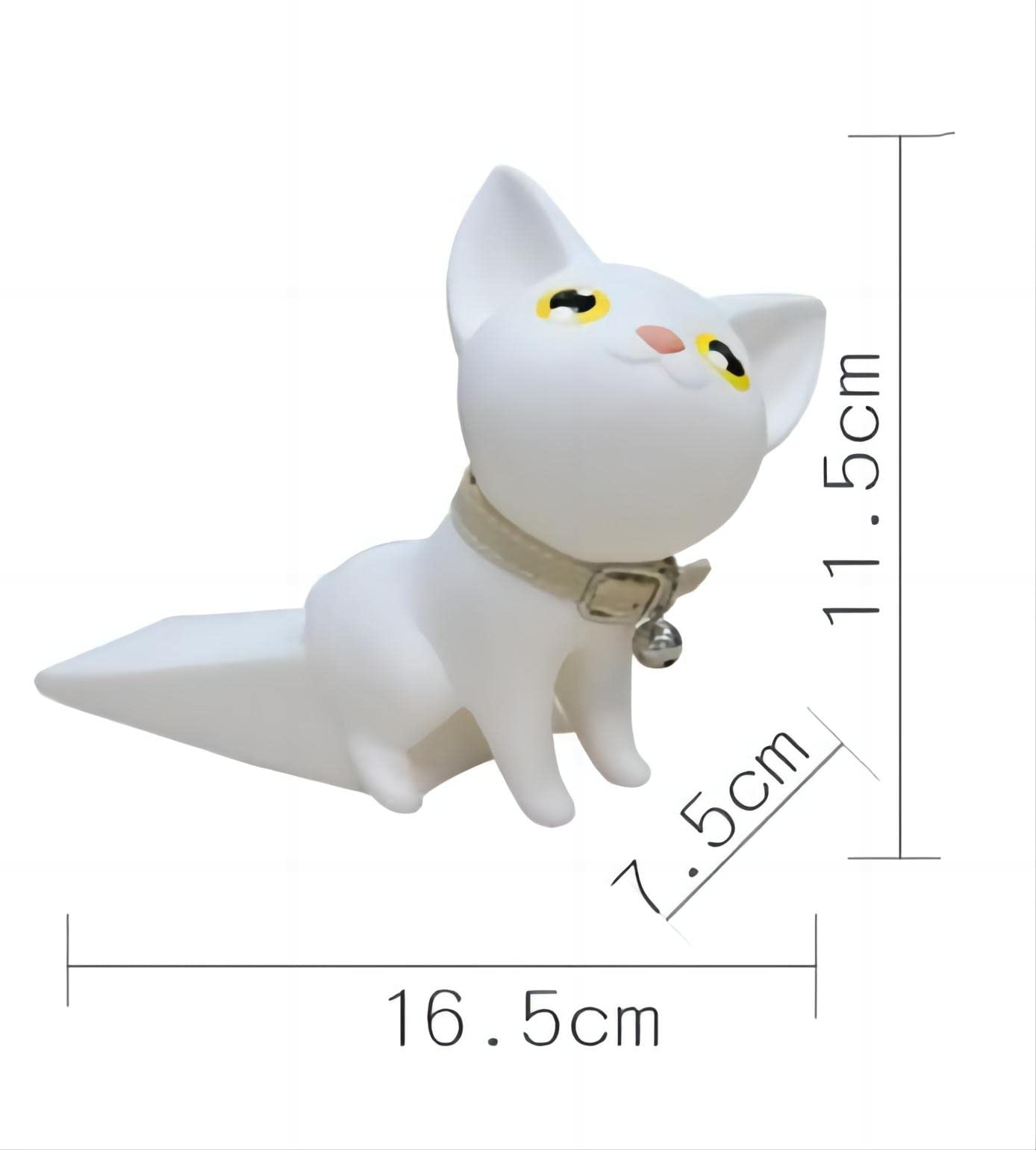Bamboo's Grocery Cute Cat Door Stopper,Works on All Surfaces, Non Scratching, Strong Grip (White)