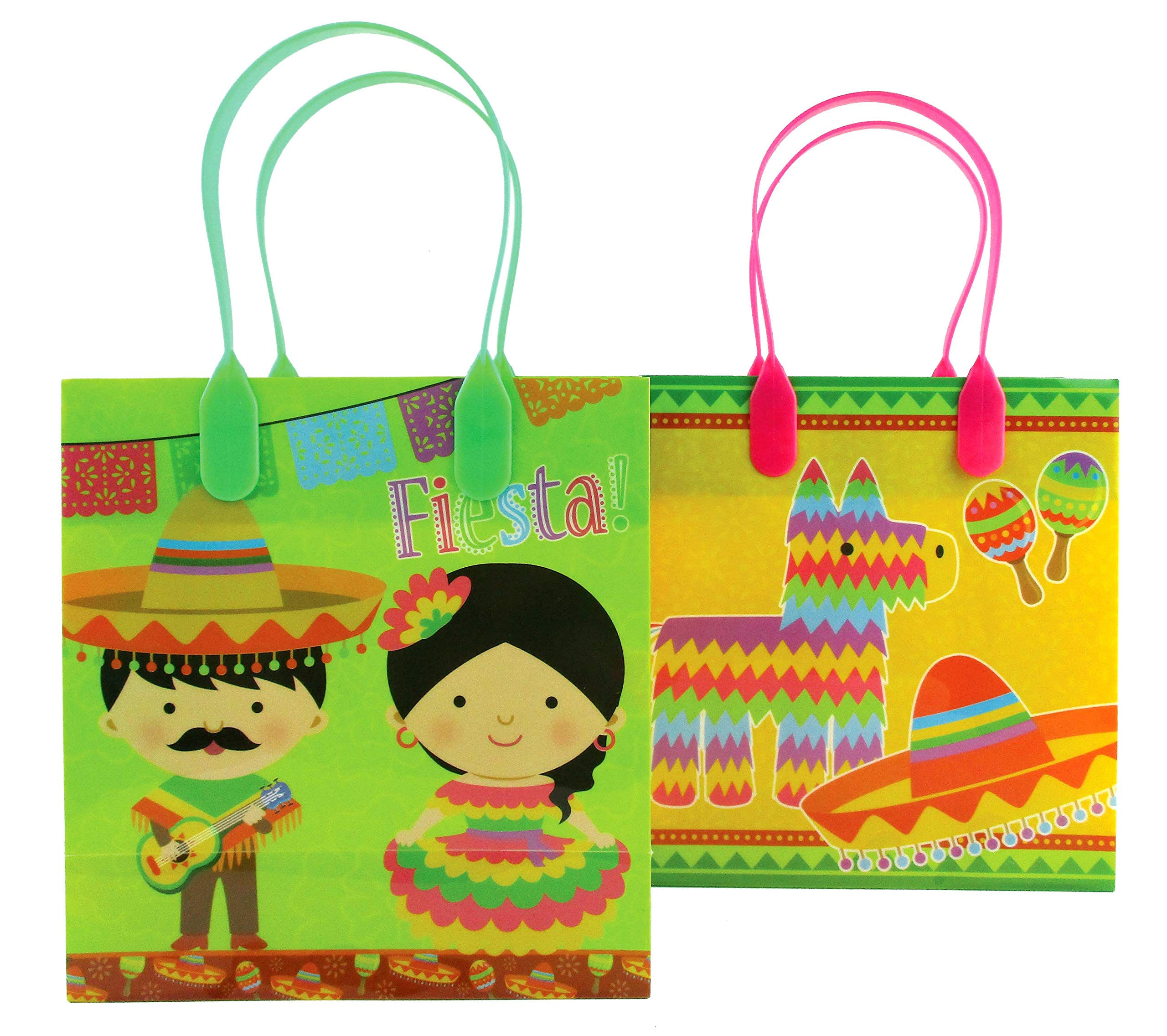 TINYMILLS Fiesta Themed Party Favor Bags Treat Bags, 12 Pack