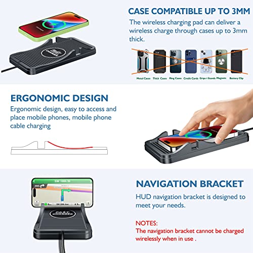 Wireless Charging Pad for Car 15W 10W 7.5W Qi Fast Wireless Car Charger Pad Car Phone Holder Wireless Charger Mount for iPhone 14 13 12 Pro Max 11 8 Plus X XR Xs Samsung S21 S20 S10 S9 Note 9 LG