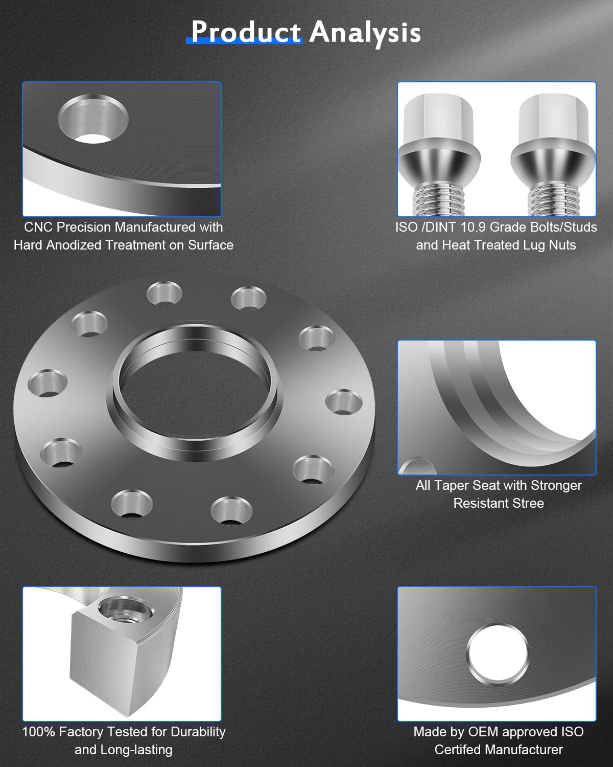 ECCPP 2PCS 5 Lug Wheel Spacers 15mm 5x130mm to 5x130mm for 2010-2016 for Cayenne for Boxster for Cayman for Panamera 1999-2015 for 911
