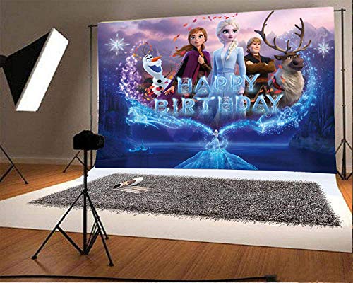 Frozen Backdrop 1st Birthday Backdrop Baby Shower for Girl Elsa Princess Party Supplies Banner Background Photography Ice Castle