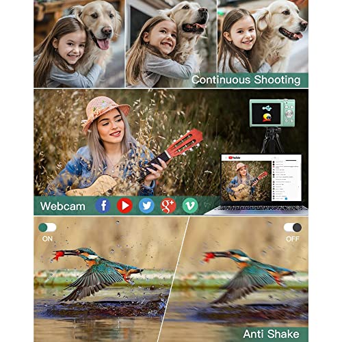 Digital Cameras for Photography Digital Camera Autofocus, 2.7K 48MP Teenager Camera with 2.8" Large Screen, 16X Zoom and 32GB Card, Compact Camera Take Macro Photos, Stylish Portable Camera for Teens