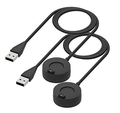 2-Pack Charger Compatible with Garmin Venu 2/Venu Sq 2/Venu Sq/Venu/Venu 2 Plus/Venu 2S Charger Cradle Dock Replacement Portable Charging Station + USB Cable Cord
