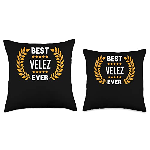 Velez Cool Personalised Name Desing Best Ever with Five Stars Name Velez Throw Pillow, 16x16, Multicolor