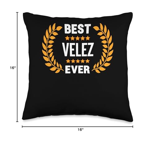 Velez Cool Personalised Name Desing Best Ever with Five Stars Name Velez Throw Pillow, 16x16, Multicolor