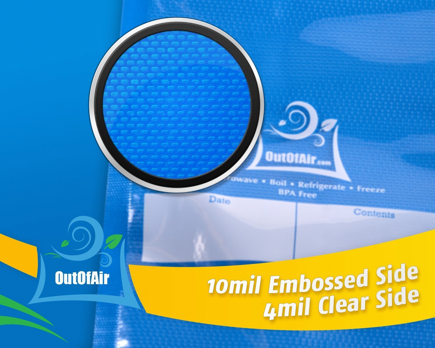 11" x 25' Rolls (Fits Inside Machine) - 4 Pack (100 feet total) OutOfAir Vacuum Sealer Rolls. Works with FoodSaver Vacuum Sealers. 33% Thicker, BPA Free, Sous Vide, Commercial Grade