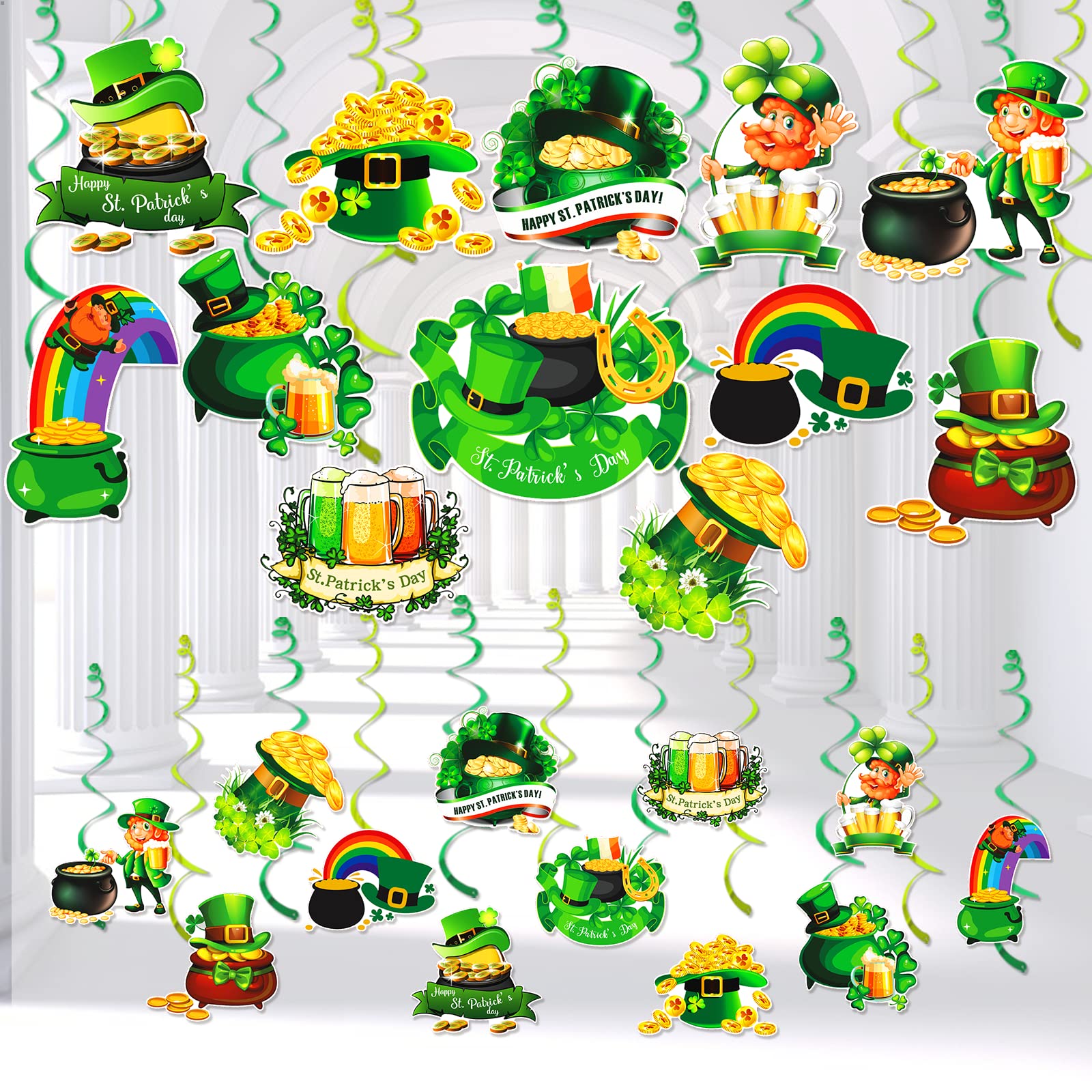 St patricks Day Decor St Patricks Day Party Decorations Hanging Swirl St. Patrick's Day Decorations St Patricks Day Decorations for The Home Saint Patricks Day Decorations