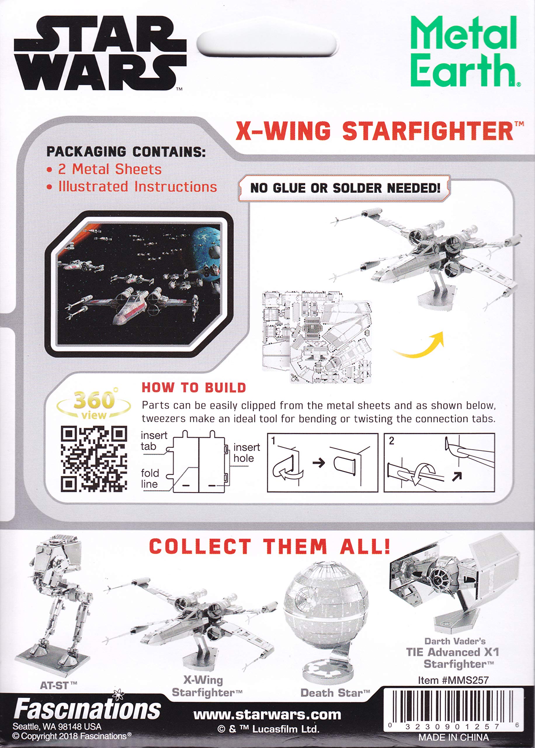 Metal Earth Star Wars X-Wing Fighter 3D Metal Model Kit Fascinations