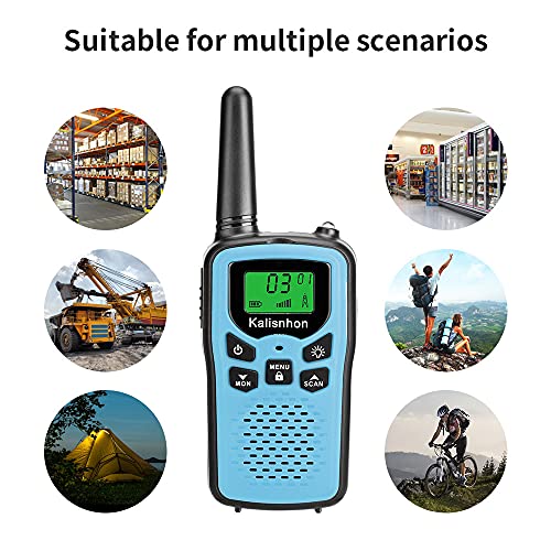 Walkie Talkies for Adults,Kalisnhon walkie talkies with 22 FRS Channels,walkie Talkie Long Range with Flashlight VOX LCD Display Two Way radios for Cycling Camping Hiking(2 Pack)