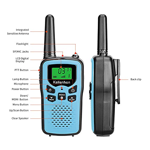 Walkie Talkies for Adults,Kalisnhon walkie talkies with 22 FRS Channels,walkie Talkie Long Range with Flashlight VOX LCD Display Two Way radios for Cycling Camping Hiking(2 Pack)