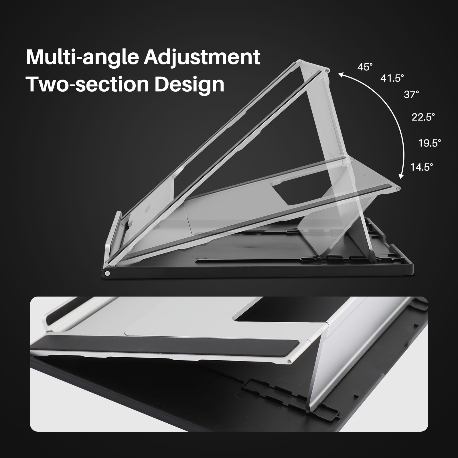 HUION ST200 Adjustable Drawing Tablet Stand Portable Desk Stand for 10-16 inchs Graphics Pen Display Kamvas 13, Kamvas 12, Kamvas 16 2021, Kamvas Pro 16/Pro 12/Pro 13, iPad Pro, Cintiq 16, Wacom One