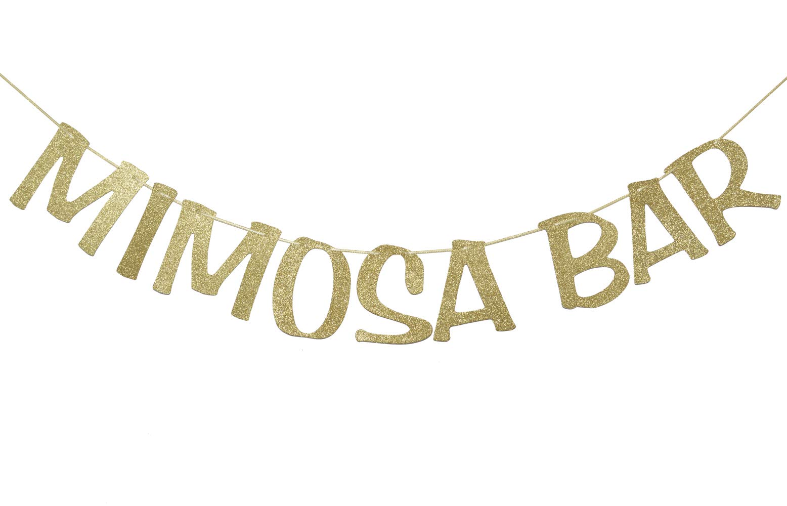 Mimosa Bar Sign Banner Gold Glitter Decorations for Bridal Shower Champagne Brunch Baby Shower Wedding Engagement Birthday Party Graduation Fiesta