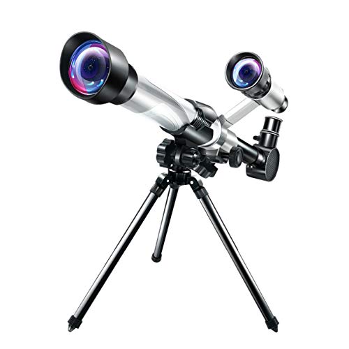 Astronomy Telescope for Kids Adults Beginners,50mm Aperture Astronomical Telescope Refractor Tripod Finder for Camping And Stargazing,Observe Moon and Planet in The Wild, Best Telescope Gift (Silver)