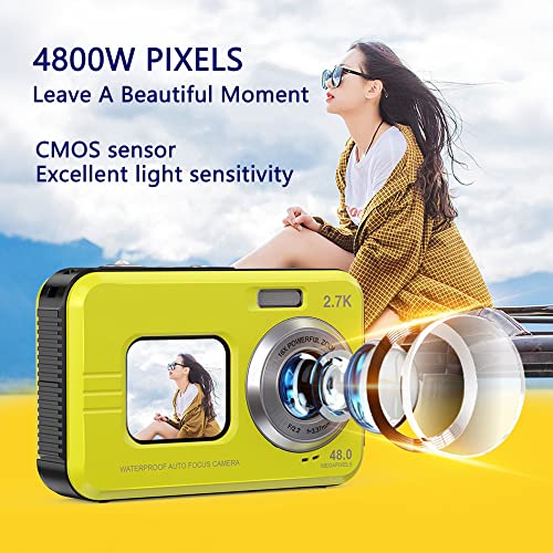 Digital Cameras for Photography Compact Waterproof Action Camera with 2.7K Ultra HD Video, 48MP Frame Grabs, Image Sensor, Live Streaming, Stabilization,Digital Camera Full HD Video Camera (Color : C