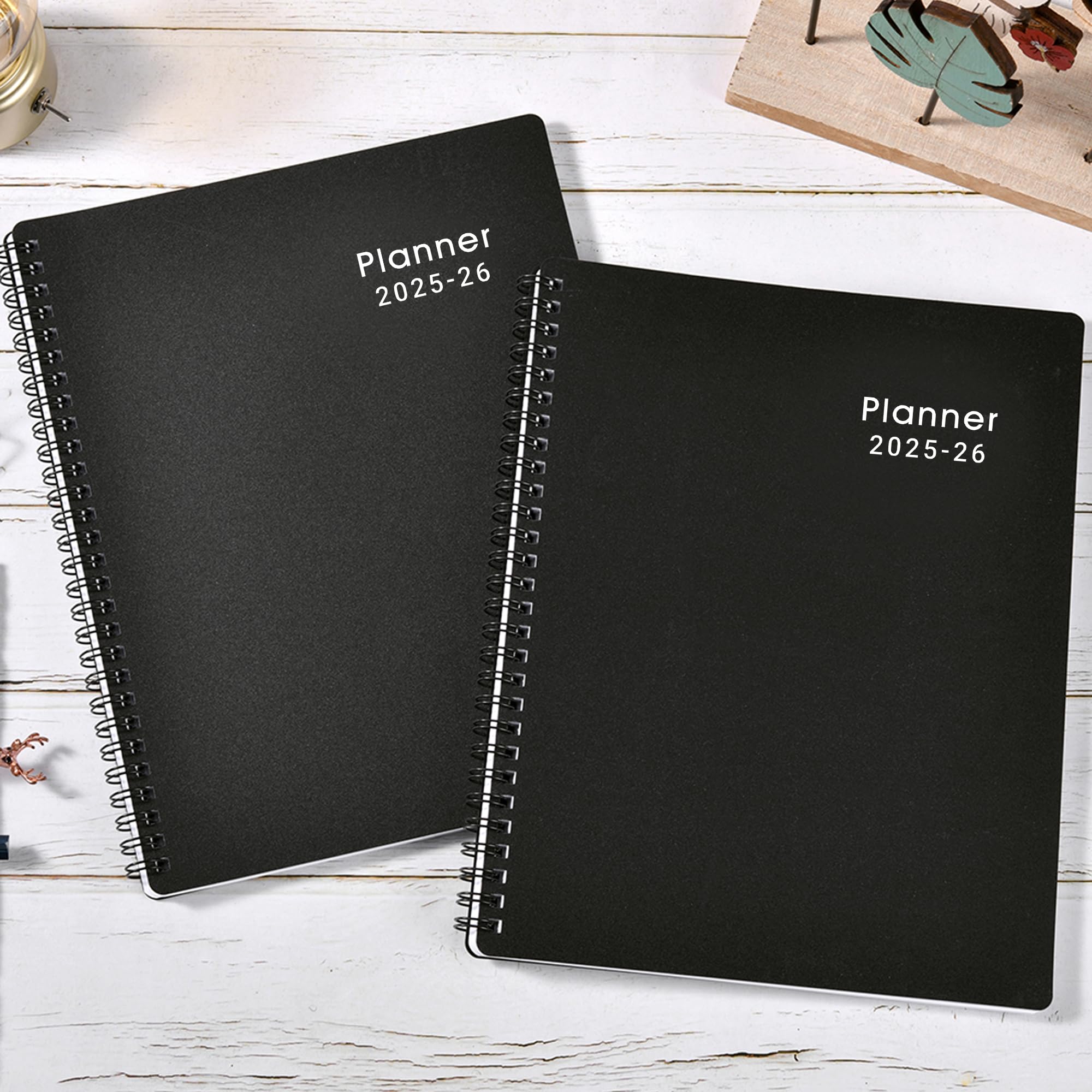 Planner 2023-2024 - Weekly and Monthly Planner, July 2023 - June 2024, 8'' x 10'', 2023-2024 Academic Planner with Monthly Tabs, Twin-Wire Binding, Thick Paper, Flexible Cover - Classic Black