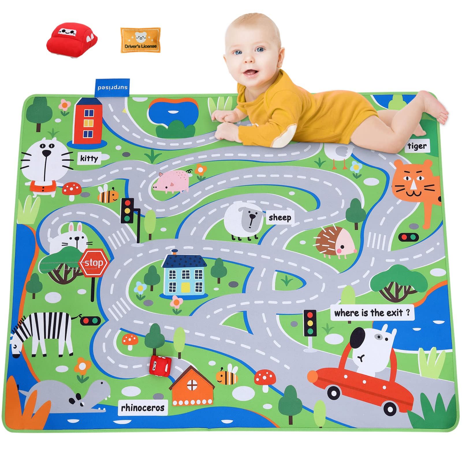Lovvie & Joy Baby Play Mat,Kid Rug Carpet Playmat ,Baby Play Mat for Floor,Foldable Non-Slip Play Mats for Baby and Toddlers,Ideal Gift for Children Baby Bedroom Play Room