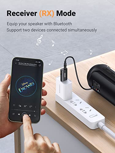 UGREEN Bluetooth 5.1 Transmitter Receiver 2 in 1 Wireless USB Bluetooth Adapter Built-in Microphone 3.5mm Audio Bluetooth Dongle Driver Free for TV, Home Stereo, Car Stereo, Headphones, Speakers, PC