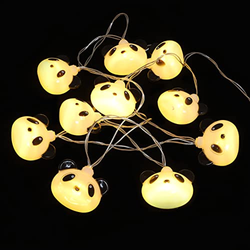 Uonlytech Panda Shape String Light Battery Operated Decorative String Lamps Cute Panda Hnaging Light for Bedroom Garden Parties Wedding Holiday