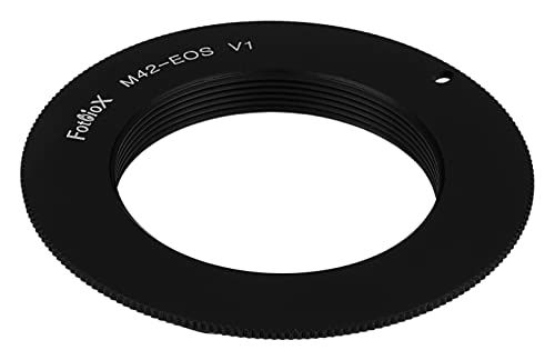 Fotodiox Lens Mount Adapter - Compatible with Black M42 (42mm x1 Thread Mount) Lens to Canon EOS (EF, EF-S) Mount D/SLR Cameras