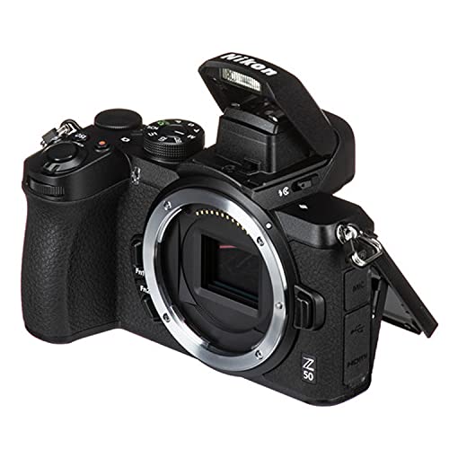 Nikon Z50 Mirrorless Digital Camera 20.9MP Body (No Lens) + Shot-Gun Microphone + LED Always on Light+ 64GB Extreme Speed Card, Gripod, Case, and More (26pc Video Bundle)