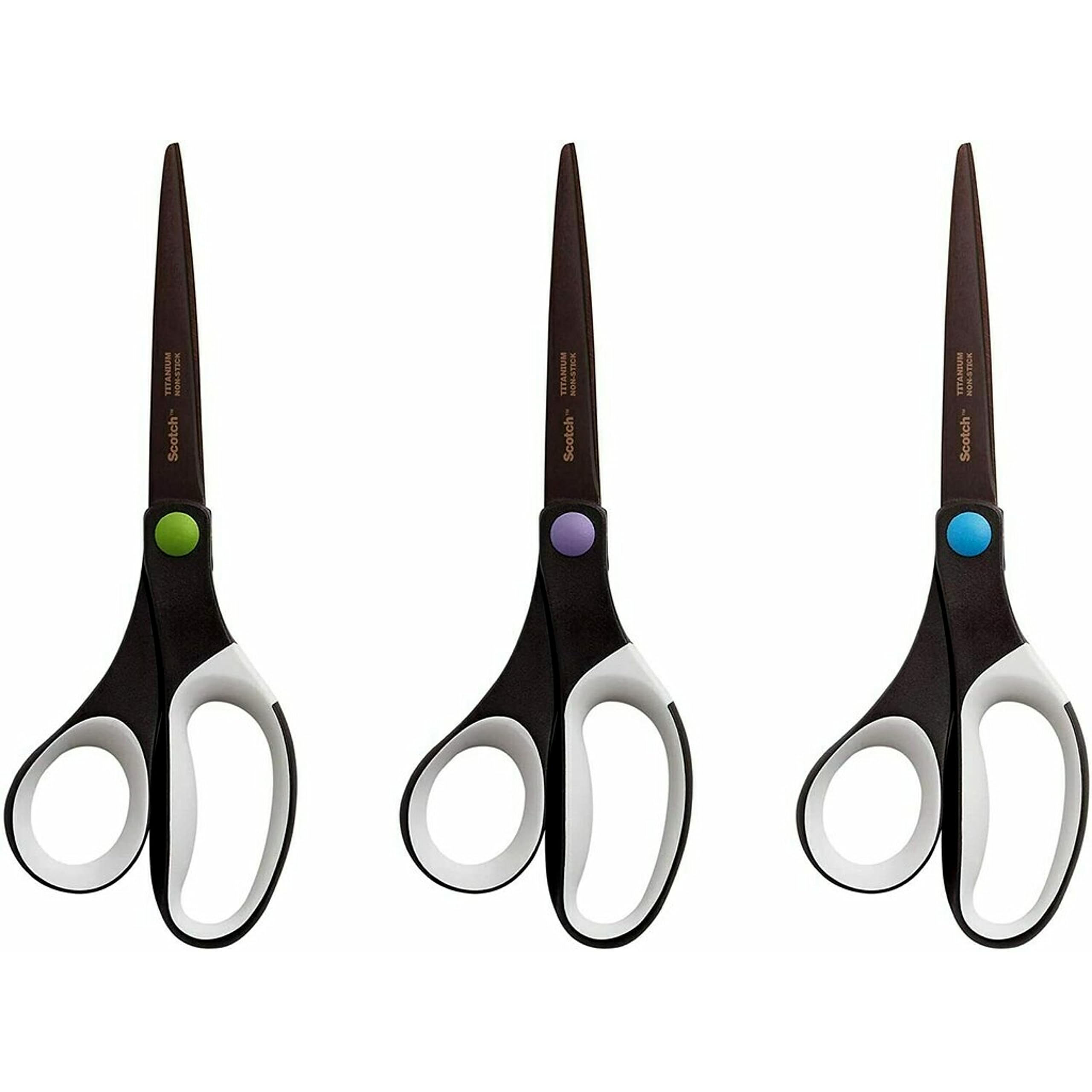 Scotch 8" Precision Ultra Edge Non-Stick Scissors, 3-Pack, Ideal for Fabric, Crafts and photos (1468-3AMZ)