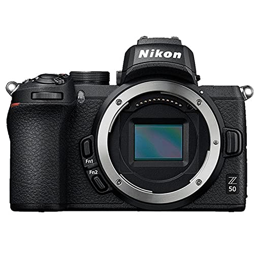 Nikon Z50 Mirrorless Digital Camera 20.9MP Body (No Lens) + Shot-Gun Microphone + LED Always on Light+ 64GB Extreme Speed Card, Gripod, Case, and More (26pc Video Bundle)