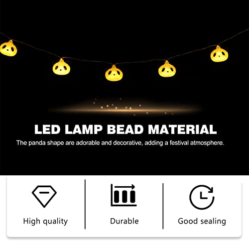 Uonlytech Panda Shape String Light Battery Operated Decorative String Lamps Cute Panda Hnaging Light for Bedroom Garden Parties Wedding Holiday