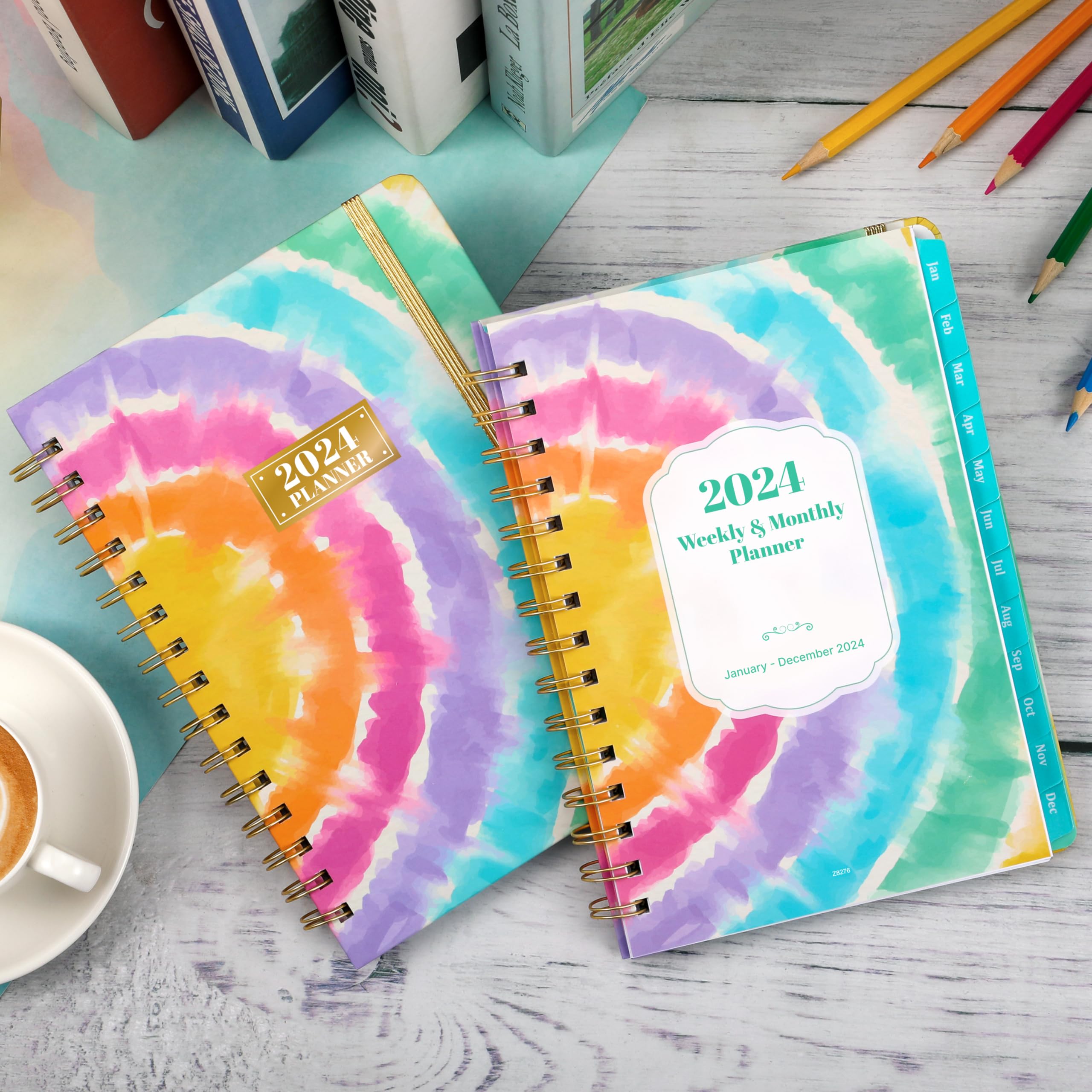 Planner 2023-2024 – July 2023-June 2024, Academic Planner 2023-2024,Weekly & Monthly Planner, 6.4" x 8.5", 2023-2024 Planner with Tabs, Hardcover, Elastic Closure, Twin-Wire Binding, Back Pocket, Perfect for Planning