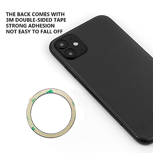 Wannap Magnetic Wireless Charger Universal Metal Rings,for MagSafe-Compatible Charger on iPhone 13/12 Pro/Max/Mini Case and Samsung Galaxy (Black - 5pcs)