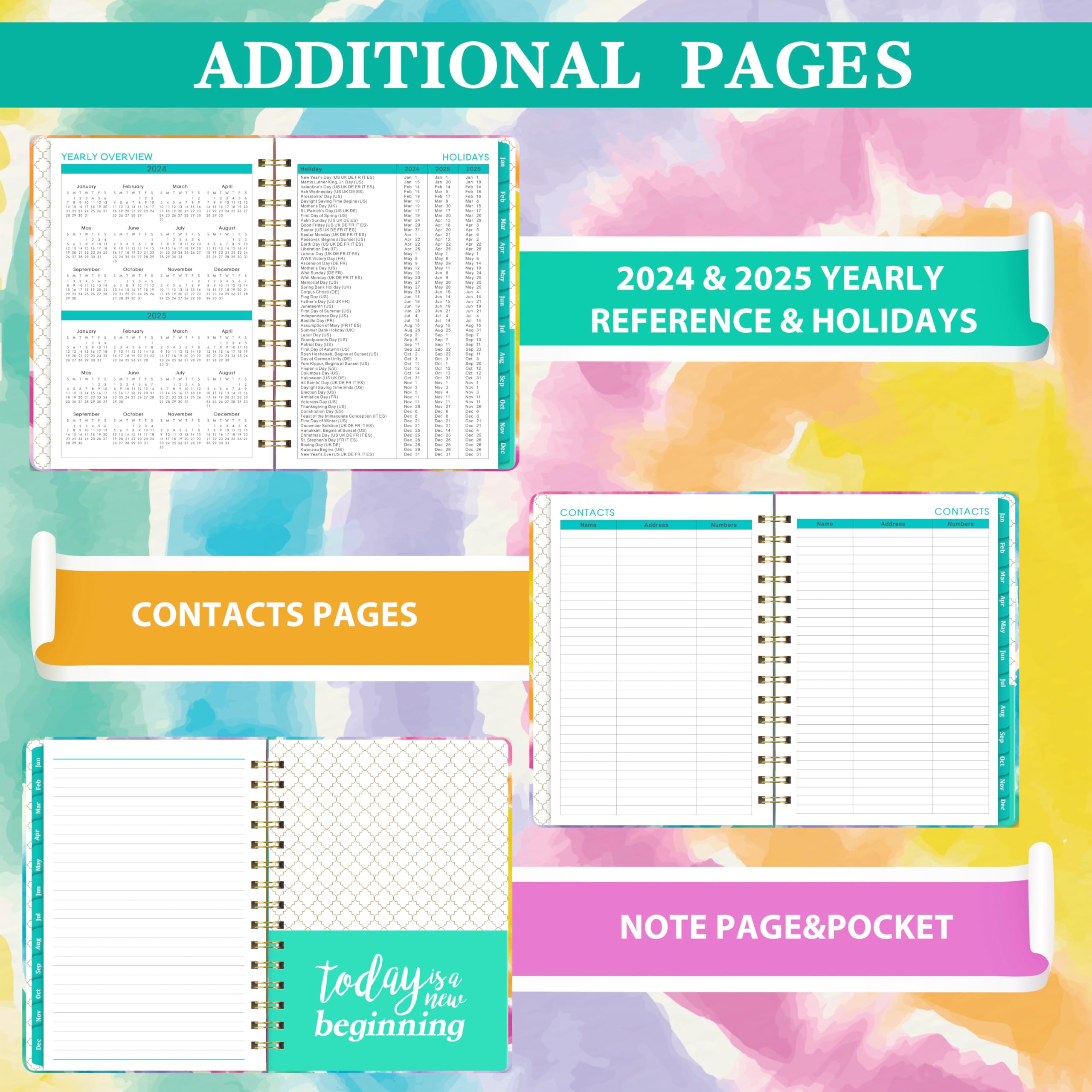 Planner 2023-2024 – July 2023-June 2024, Academic Planner 2023-2024,Weekly & Monthly Planner, 6.4" x 8.5", 2023-2024 Planner with Tabs, Hardcover, Elastic Closure, Twin-Wire Binding, Back Pocket, Perfect for Planning