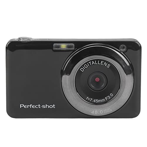 Digital Camera for Kids Boys and Girls, 48MP Children Camera with 2.7in TFT Display, HD 8X Optical Zoom Portable Digital Camera Mini Vlogging Camera, for Students Teens Kids (Gloss Black)