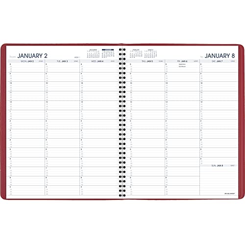 AT-A-GLANCE 2023 Weekly Planner, Quarter-Hourly Appointment Book, 8-1/4" x 11", Large, Fashion Color, Red (7094013)