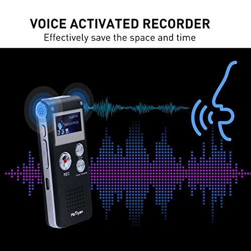 Digital Voice Recorders 8GB Audio Recorder Voice Activated Recorder for Lectures, Meetings, Interviews Recording Device Tape Recorder with Microphone USB Cable, MP3 Player (8GB)