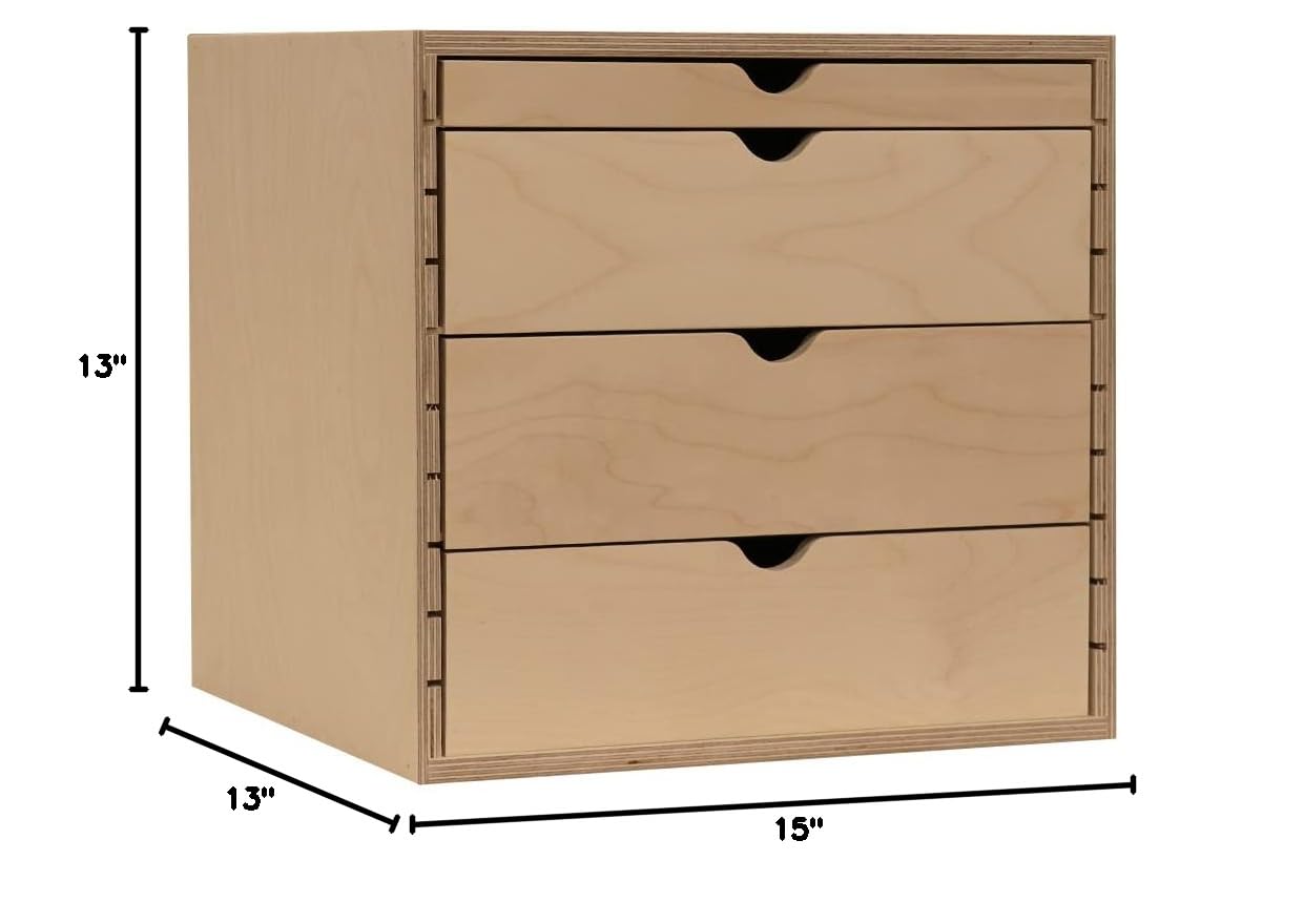Stamp-n-Storage Drawer Cabinet with 3 Triple 3" Drawers & 1 Single 1" Drawer (Will fit IKEA Kallax Shelving)
