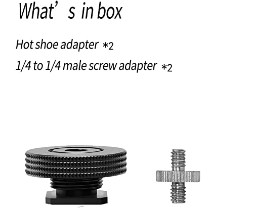 [2 Packs]- Atmoshue 1/4" Female Thread to Hot Shoe Adapter, Hot Shoe Mount Adapter with 1/4 to 1/4" Male Screw Adapter for Magic Arm, Monitor, Video Light