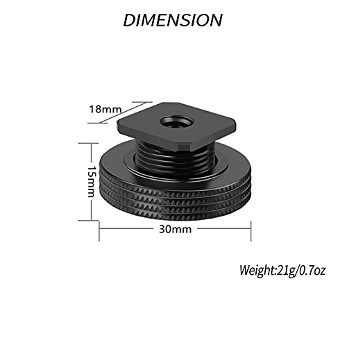 [2 Packs]- Atmoshue 1/4" Female Thread to Hot Shoe Adapter, Hot Shoe Mount Adapter with 1/4 to 1/4" Male Screw Adapter for Magic Arm, Monitor, Video Light