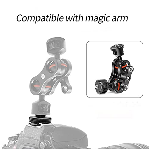 [2 Packs]- Atmoshue 1/4" Female Thread to Hot Shoe Adapter, Hot Shoe Mount Adapter with 1/4 to 1/4" Male Screw Adapter for Magic Arm, Monitor, Video Light