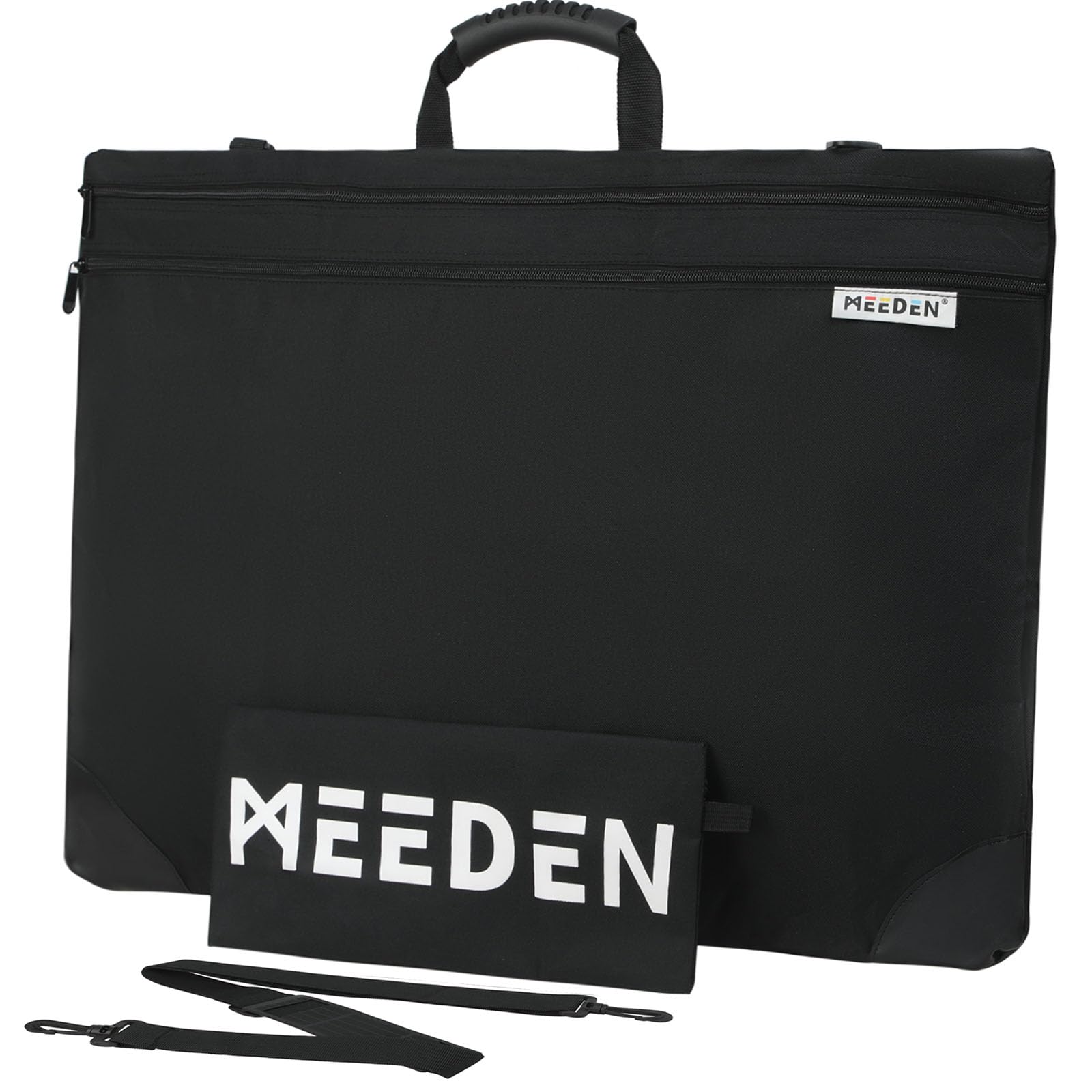 MEEDEN Studio Art Portfolio Case 20" X 26" Water-proof with Double Compartments, 600D Oxford Art Portfolio Bag, Portfolio Folder for Artwork, Canvas, Photography, Poster, Red, Hold up to 22 Lbs