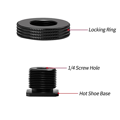 [2 Packs]- Atmoshue 1/4" Female Thread to Hot Shoe Adapter, Hot Shoe Mount Adapter with 1/4 to 1/4" Male Screw Adapter for Magic Arm, Monitor, Video Light