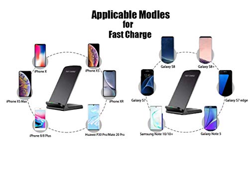 Fast Wireless Charger Stand for Samsung Galaxy S23 S22 Ultra/S21/Note 20/S20/S10+/S10e/S9/ S8+/S7 Edge Note 9/8 Qi Charging Dock for iPhone 14 13 12 11 Pro Max Mini Xs Xr 8 Plus SE